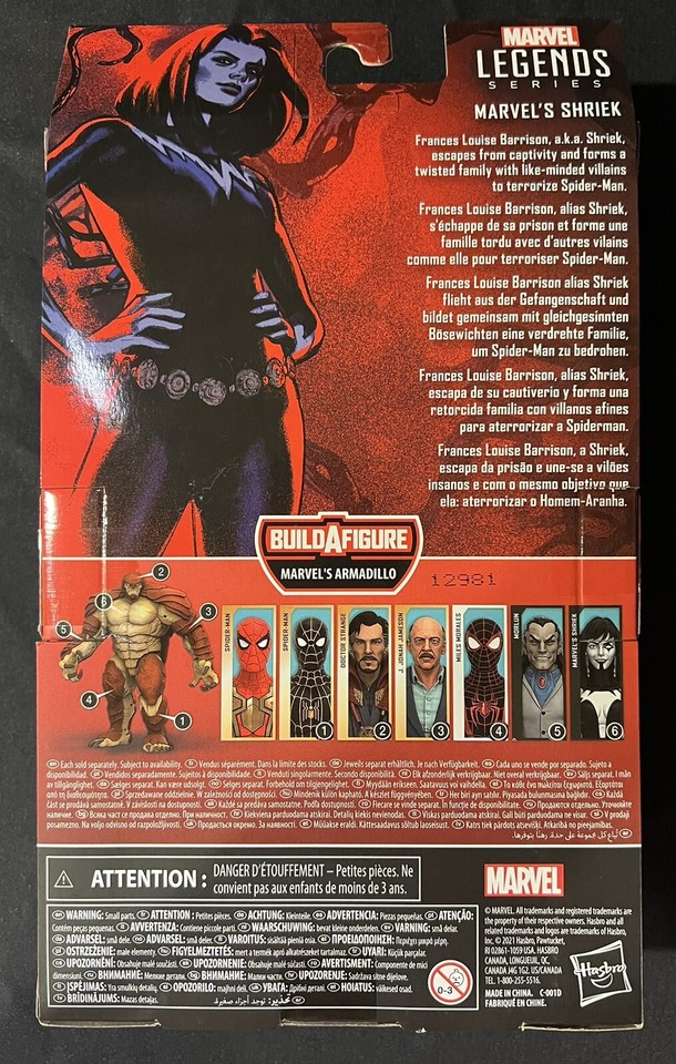 Marvel Legends Spider Man Series - Shriek Action Figure / Armadillo BAF ...