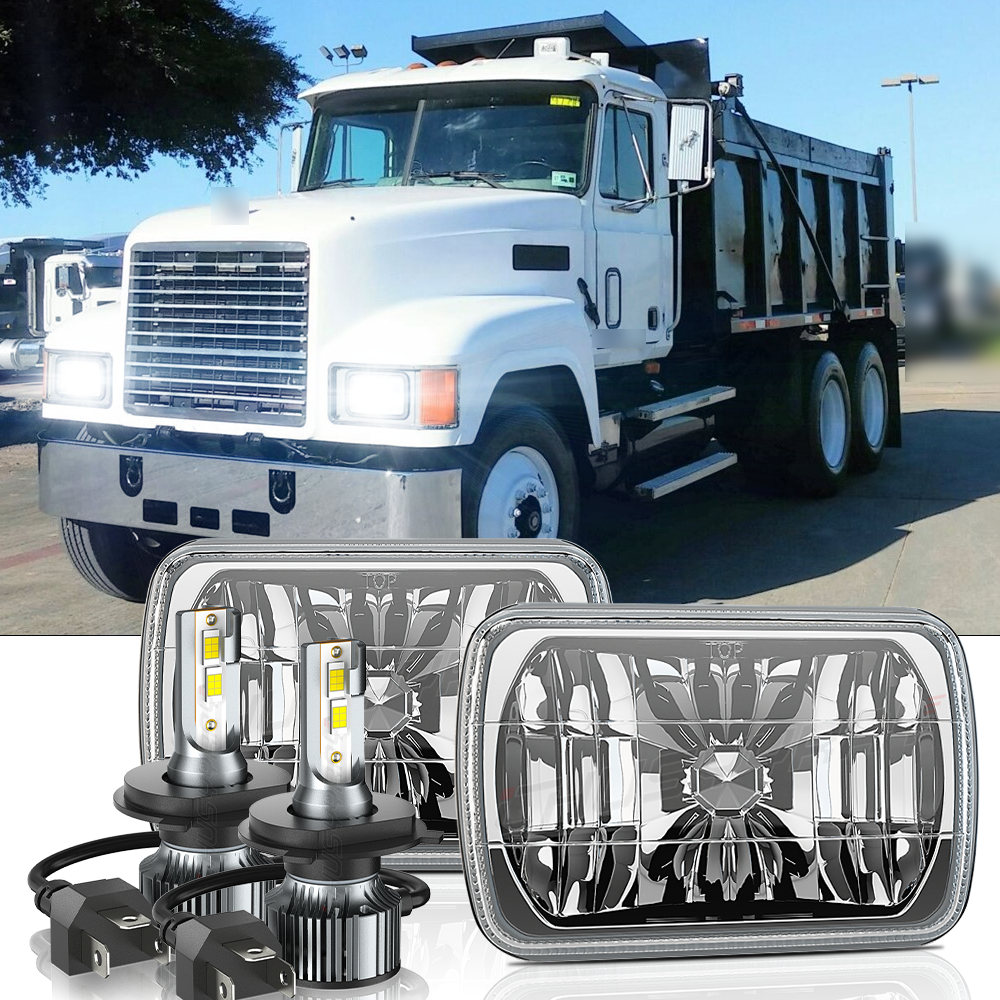 7X6'' 5X7" DRL LED Headlights Sealed Beam For Mack CH CH600 MS300P ...