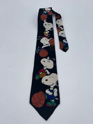 PEANUTS Men's Tie - SNOOPY BASKETBALL Black Green Red Fun Look! | eBay
