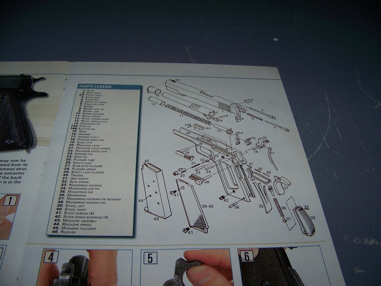 HISTORY: U.S. MODEL M1911 A1 PISTOL ...DETAILS/EXPLODED VIEW (467X) | eBay