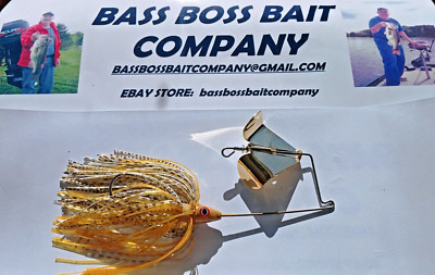 NEW! PURCHASE 2 BASS BOSS BAIT COMPANY 1/4 OZ GOLDEN SHINER BUZZ BAITS ...