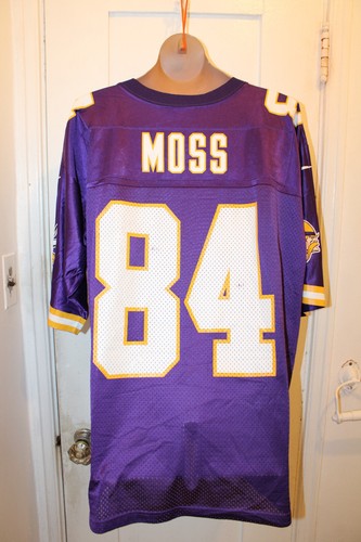 NIKE Team Minnesota Vikings Randy Moss #84 Jersey Purple Large Vintage ...