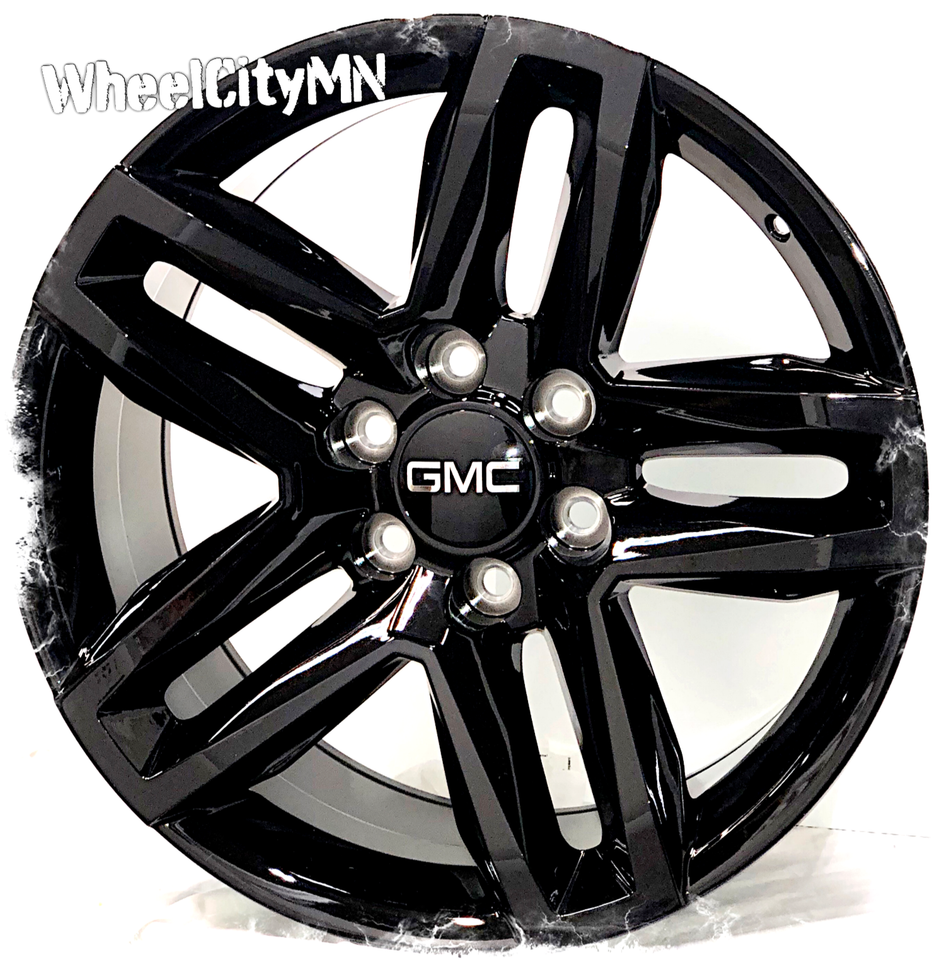 20" gloss black Trail Boss 5911 OE replica wheels fits GMC Sierra 1500 ...