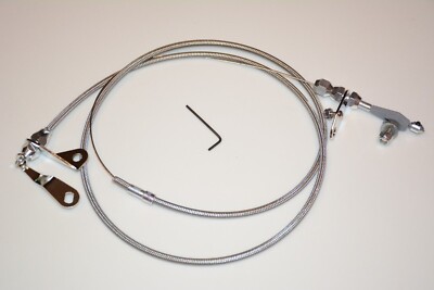 Bronco C6 SS Braided Kick Down Cable Transmission Kick Down Trans C-6 ...