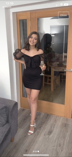 Black mini Bodycon dress with puffy sleeves from Pink Vanilla | eBay