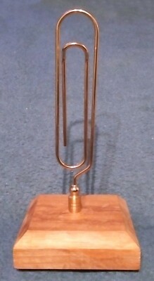 RARE DESIGN - LARGE SIZE BRASS METAL PAPER CLIP PAPER HOLDER ON WOOD ...