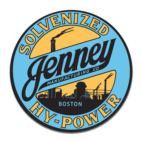 Jenney Manufacturing Company Solvenized Hi-Powered Round MDF Wood Sign ...