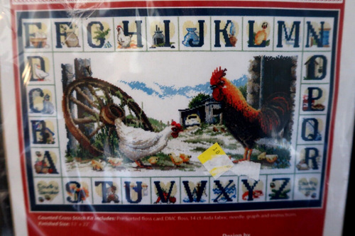 Jeanette Crews Country Sampler FJ-1009 Cntd Cross Stitch Kit Roosters ...