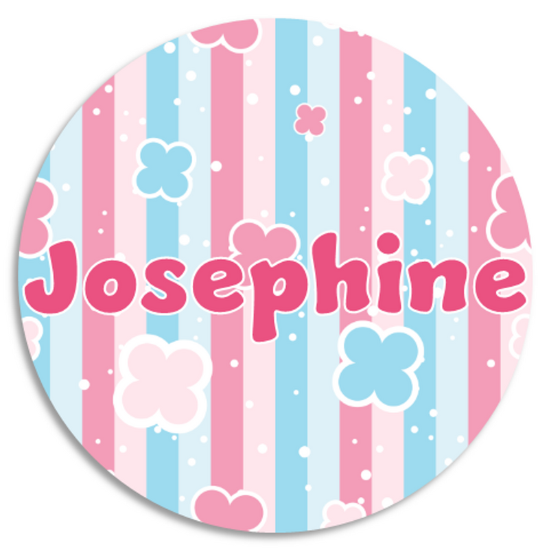 Josephine - 10 Pack Circle Stickers 3 Inch Name Tag Water Bottle School ...