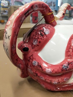 Blue Sky Teapot in Red Octopus on Sphere Shape | eBay Australia