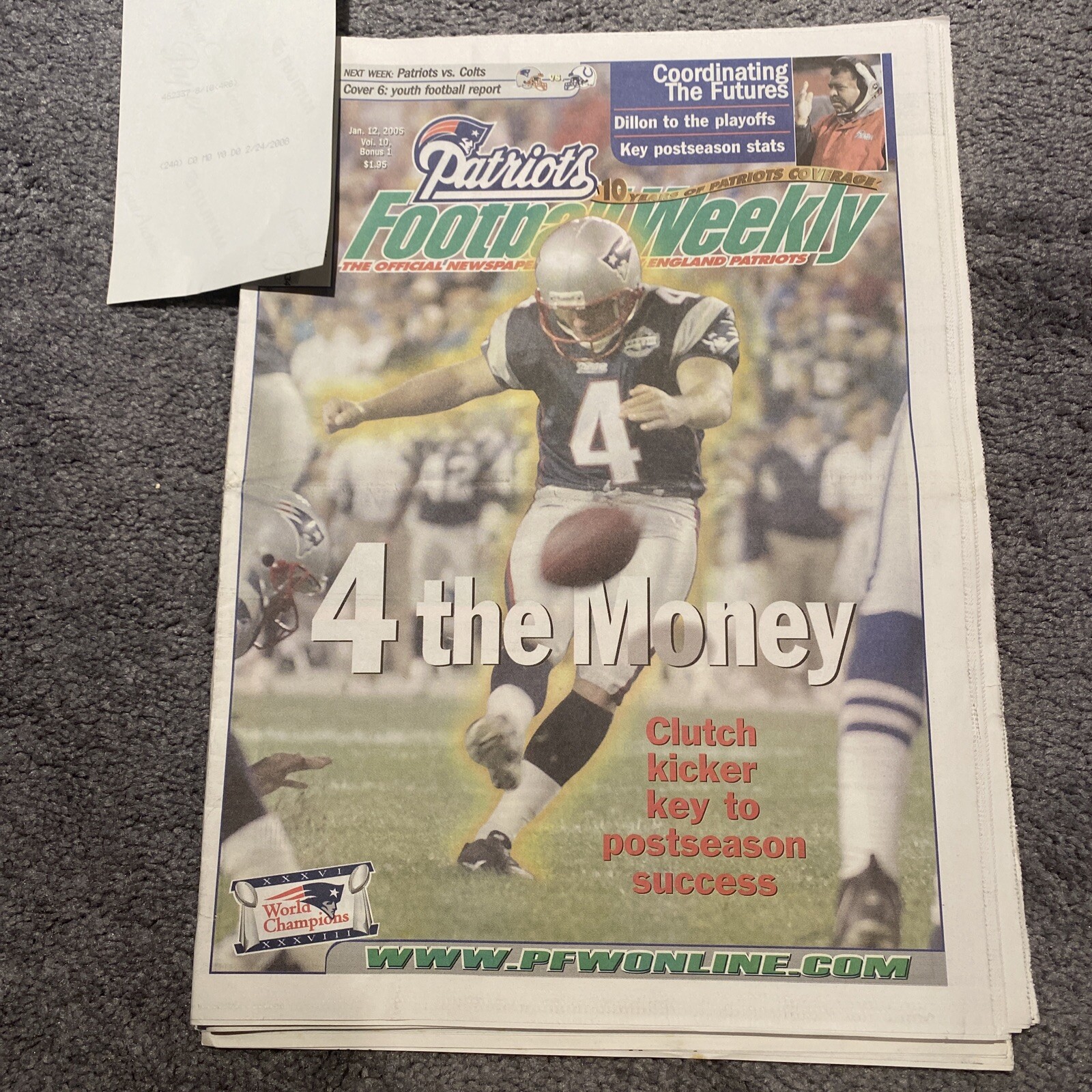 Patriots Football Weekly Newspaper Lot 3 Vol 10 Bonus 1 2 4 Super Bowl ...