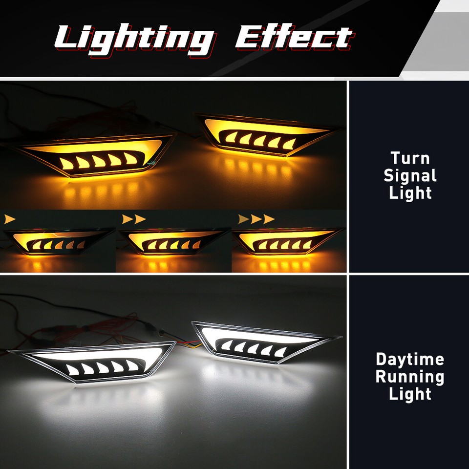 For 2016-2021 Honda Civic LED Sequential Side Marker Light DRL Turn ...