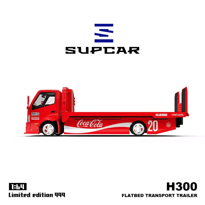 H300 FLATBED TRANSPORT TRAILER COKE COCA COLA TOW TRUCK 1/64 DIECAST BY ...