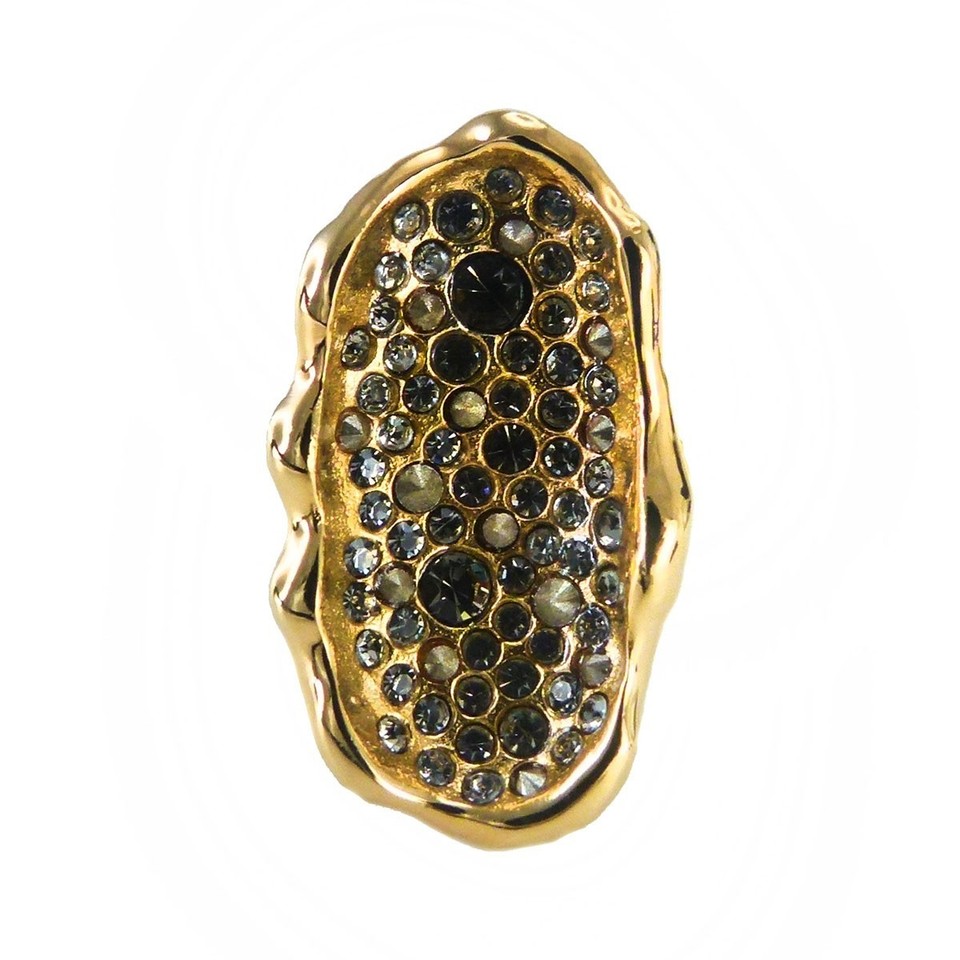 De Buman 18K Yellow Gold Plated & Crystal Ring Size 7/ 8 | eBay