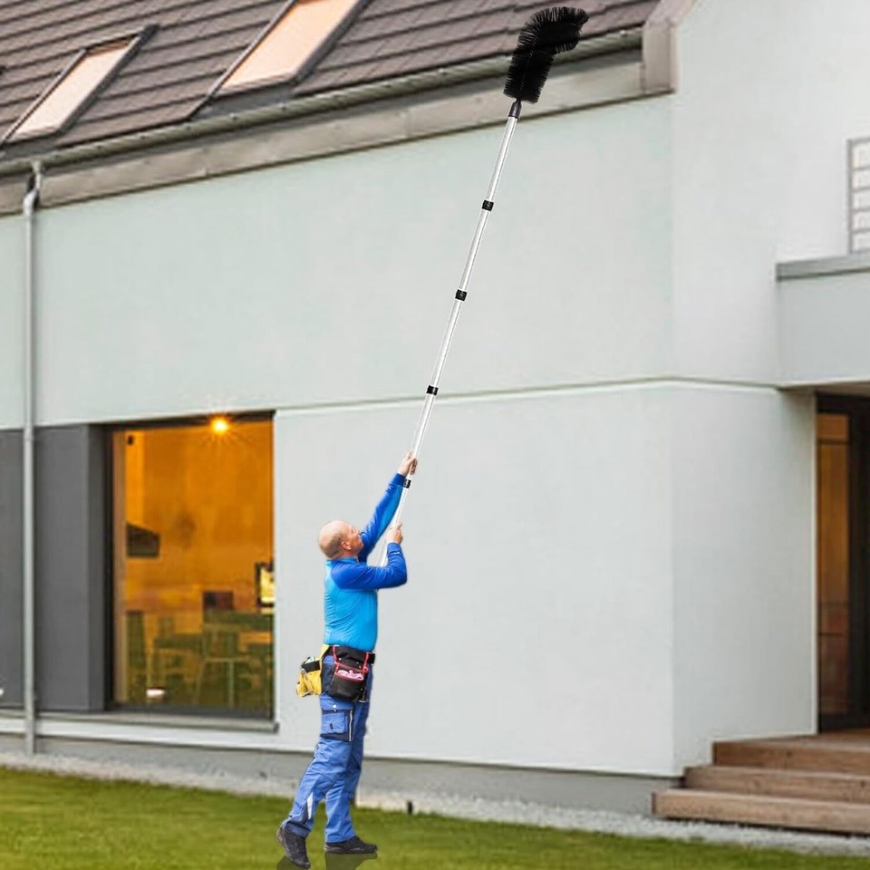 11.5FT Gutter Cleaning Brush Extendable Telescoping Handle Rain Gutter ...