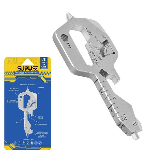 Key Shaped 20 In 1 Keychain Multitool Pocket Utility Gadget Bottle ...