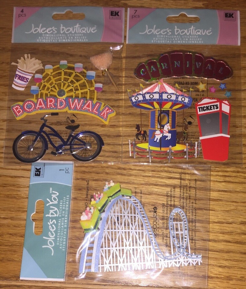 Lot Of 3 Jolees Carnival Boardwalk Amusement Ride Marigold Round Roller ...