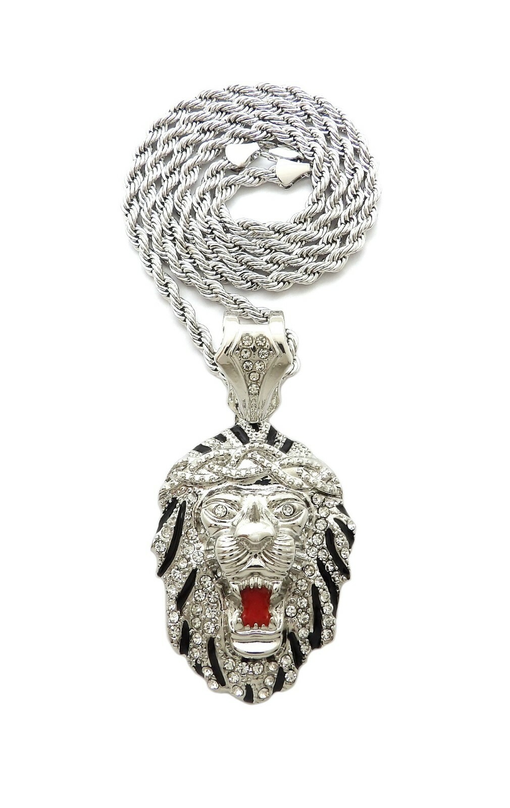 NEW LION HEAD PENDANT 4mm/24" ROPE CHAIN HIP HOP NECKLACE - RC3264 | eBay