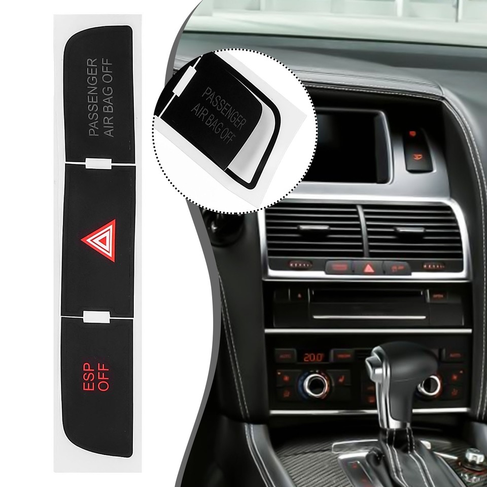 Push Button Sticker Button Repair Decal Black Overlay White Characters ...