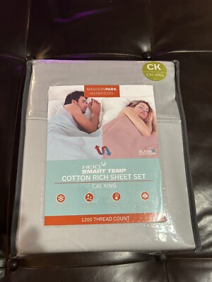 Madison Park Essentials 1200 Thread Cotton Rich HeiQ Smart Temp Sheet ...