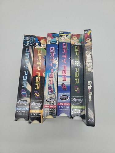 Anime, adv films, Dirty Pair #1-5 complete Vhs set and dvd , white ...