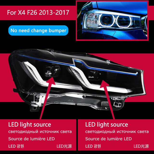 LED Front Headlight Assembly DRL Projector Lens For BMW X3 F25 2010 ...