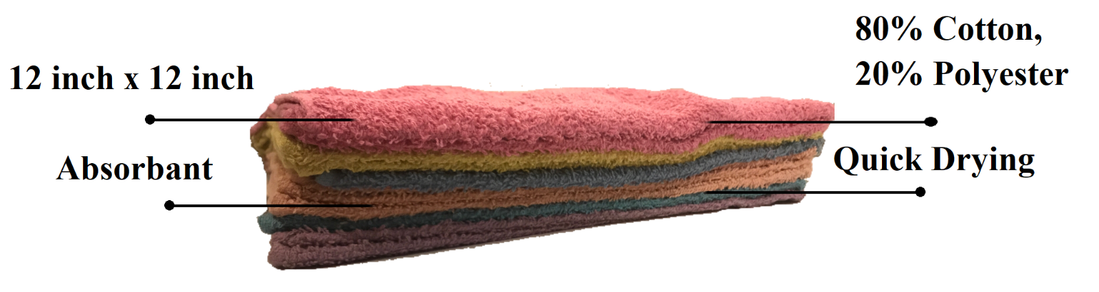 16pcs (4 pk) Washcloth Towel Set - Absorbant - Face Towel - Kitchen ...