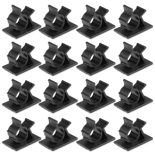 16Pcs Self Adhesive Adjustable Wire Cable Tie Sticker Clip Black for ...