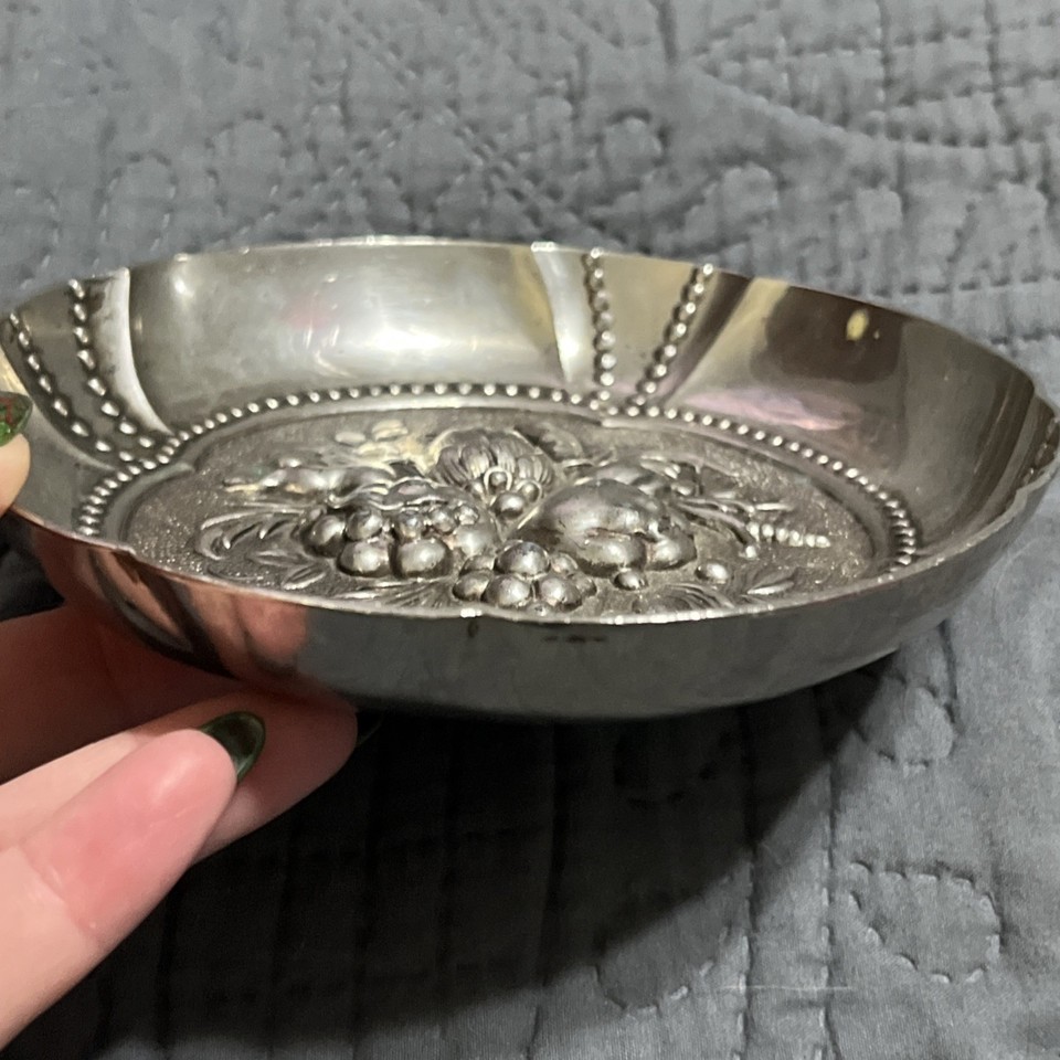 Vintage Antique Repousse Fruit Dish Bowl Silver Plated Round | eBay