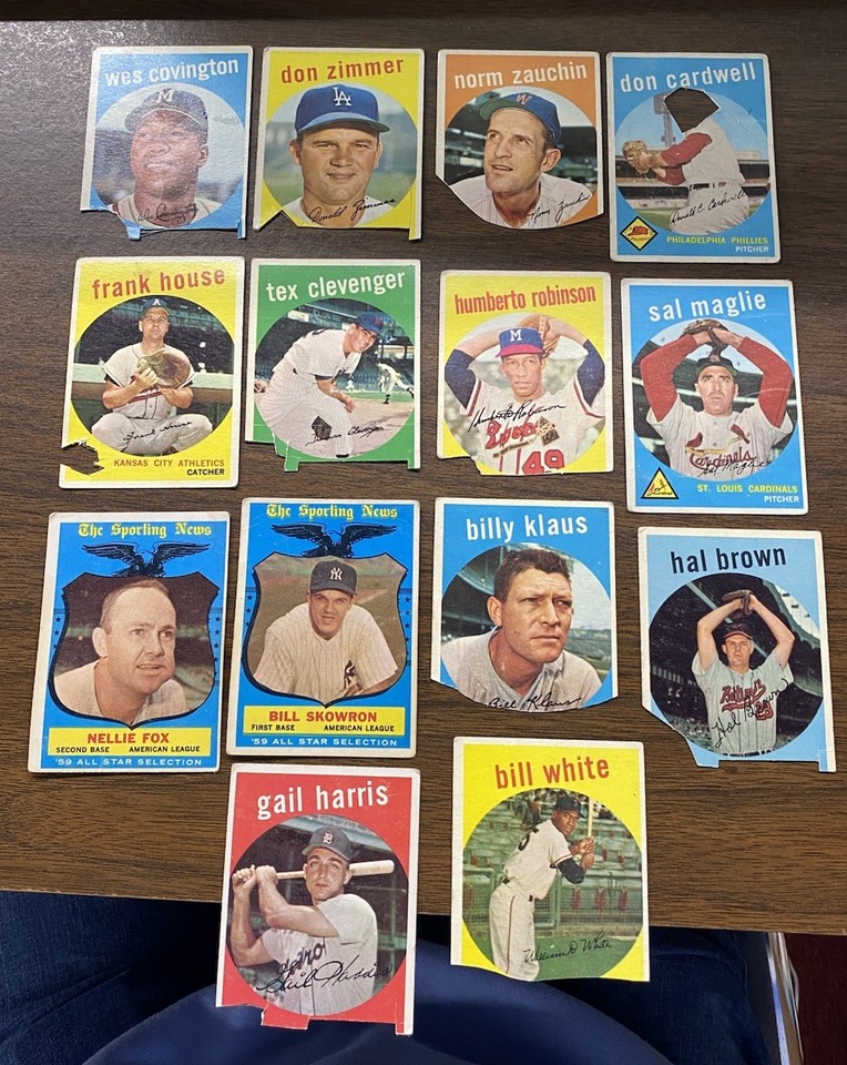 RARE Vintage 1957-59 Topps Baseball Lot QTY 42 LOW GRADE MAYS AARON ...