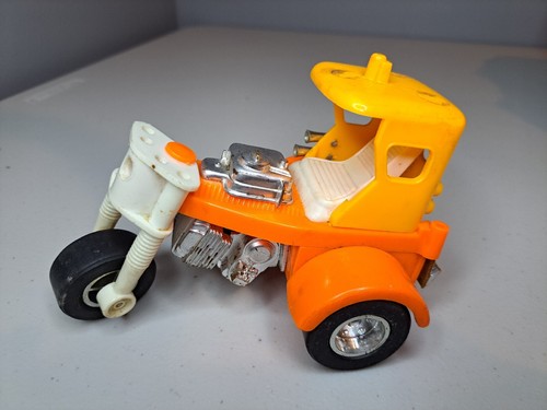 BANDAI VINTAGE CHOPPER (TRIKE) RARE Orange Yellow Chrome 3 Wheeler As ...