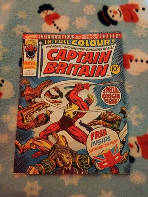 Captain Britain #1 (Marvel UK October 13, 1976) With Mask | eBay