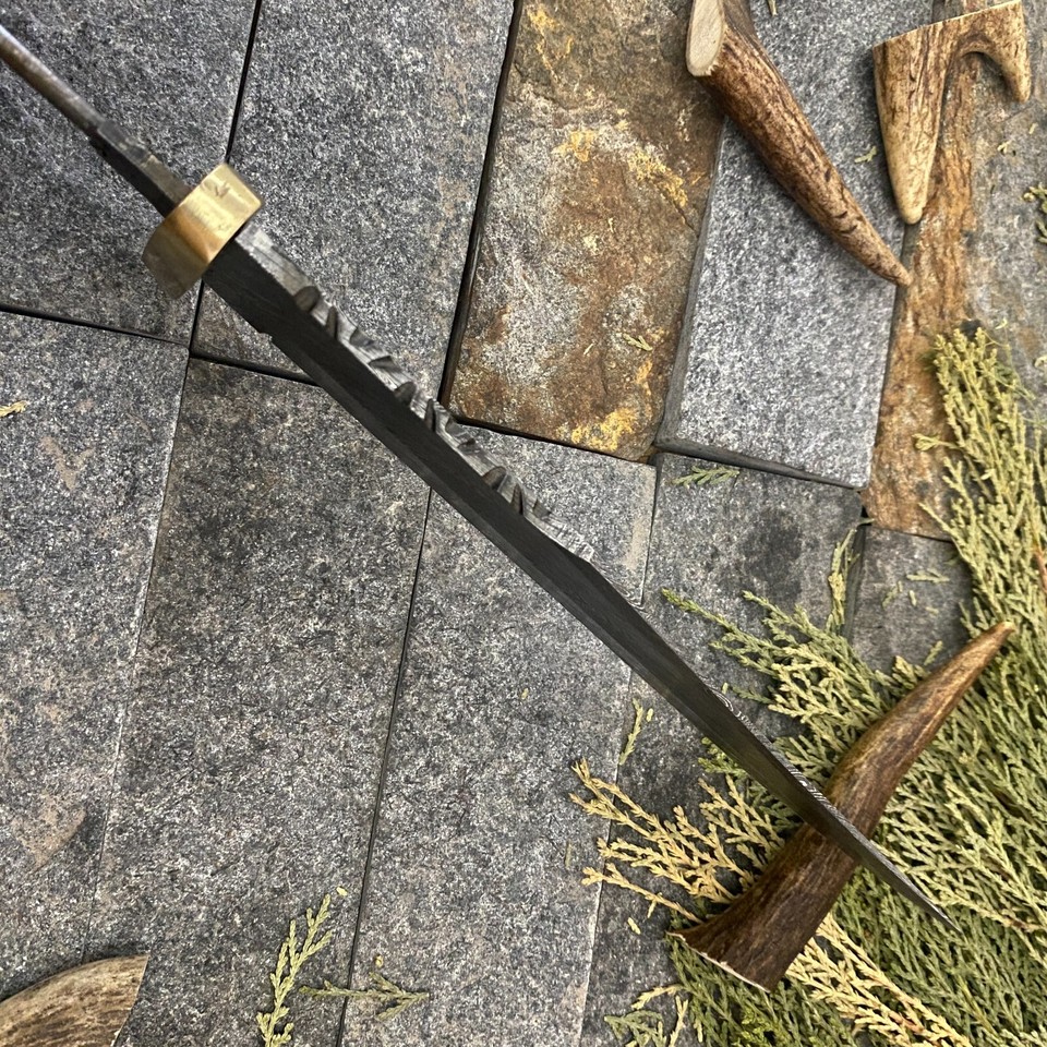 SHARD BLADE CUSTOM HAND FORGED DAMASCUS STEEL BOWIE BLANK BLADE HUNTING ...