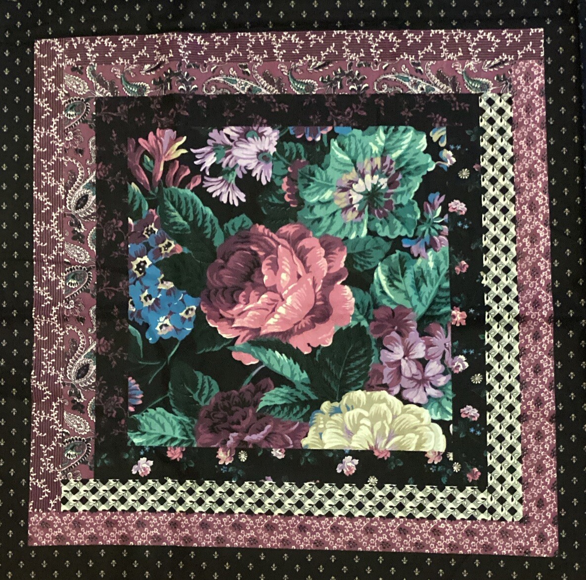 Floral Pillow Fabric Panels VIP Cranston Print 34" x 45” Purple Joan ...