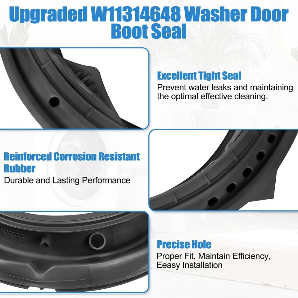 New W11314648 Washer Door Boot Seal Fit Whirlpool Maytag Washer Seal ...
