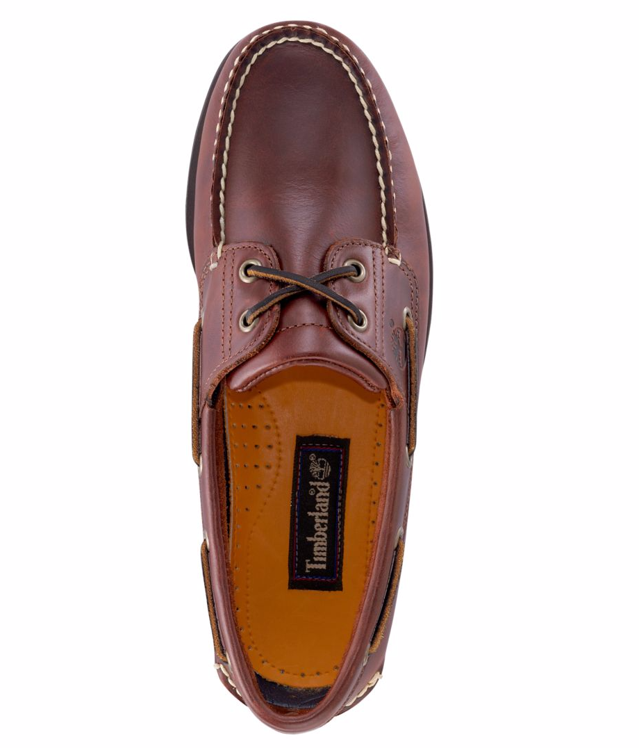 TIMBERLAND MEN'S CLASSIC 2-EYE ROOT BEER SHOE BROWN FULL GRAIN BOAT ...