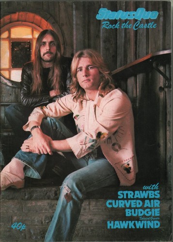 Status Quo Rock the Castle programme UK 1976 black and white concert ...