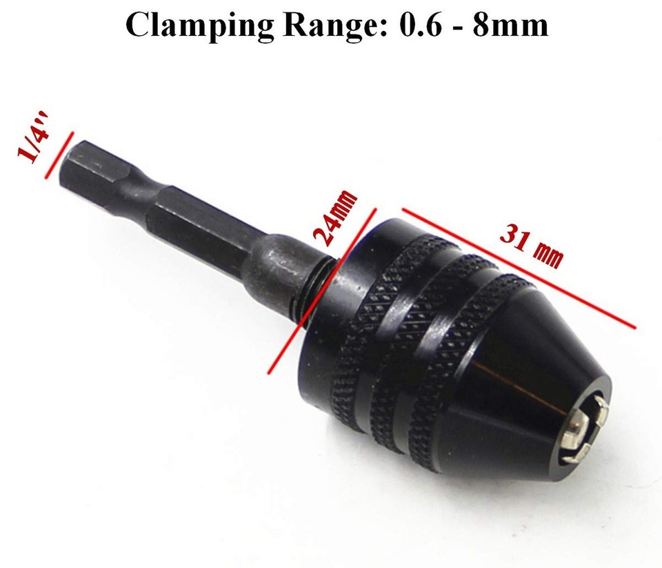 aiyun Drill Bit Adapter with 1/4 Hex Shank - 3Pcs Small Drill Chuck ...
