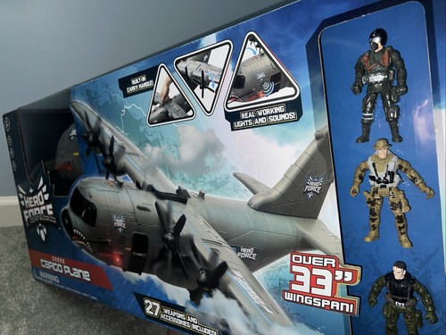 Hero Force Shark Cargo Plane 33" Wing Span 3 Action Figures Blip Toys ...