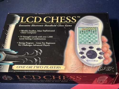 HANDHELD CHESS • LCD Electronic Chess Game Excalibur 1 Or 2 Player 6 ...