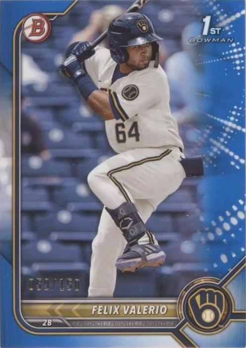 2022 Bowman - Prospects Felix Valerio #BP-128 Blue Border /150 (RC) for ...