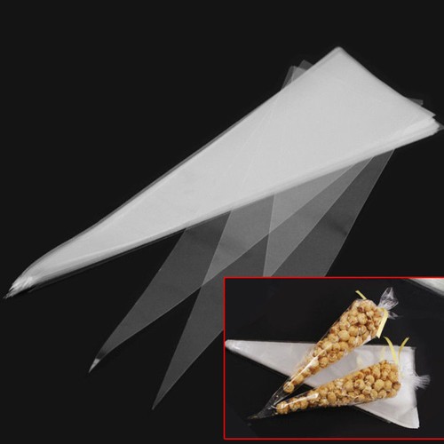 50Pcs Clear Triangle Candy Bag Plastic Food Popcorn Bags Christmas ...