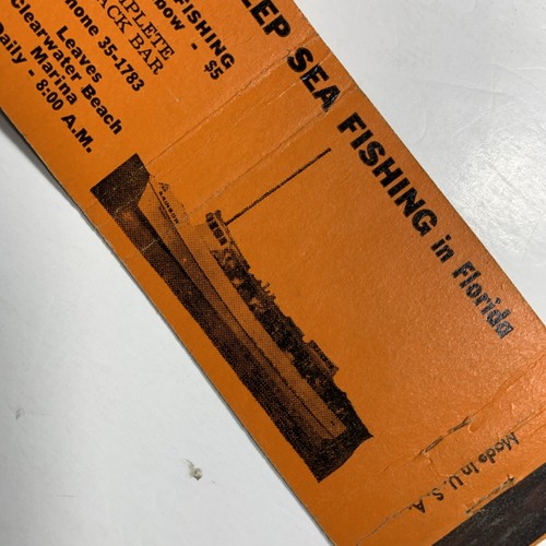 Clearwater Beach Florida Full Length Matchbook Cover Deep Sea Fishing ...