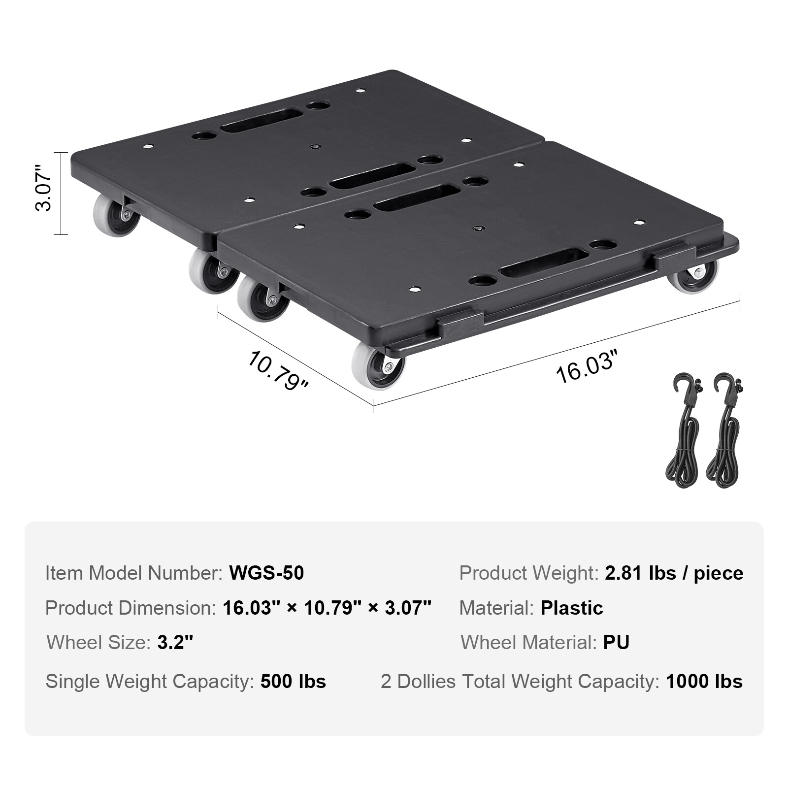 VEVOR 2PCS Platform Dolly Interlocking Edge Furniture Mover 500lbs ...