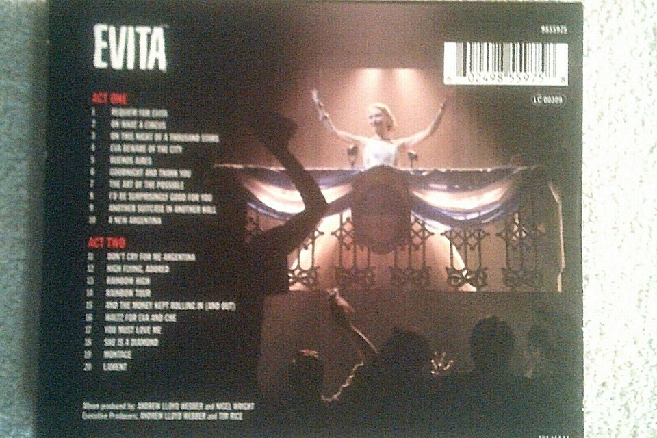 Evita 2006 London Cast Recording, Original Soundtrack CD w/booklet ...