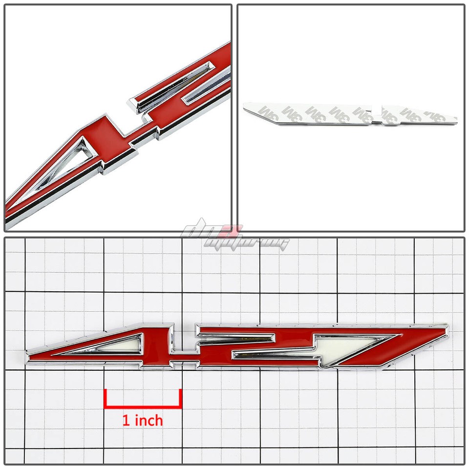 FOR 427 Z06 7.0 STICK ON 3D CHROME RED AUTO BODY METAL EMBLEM TRIM ...