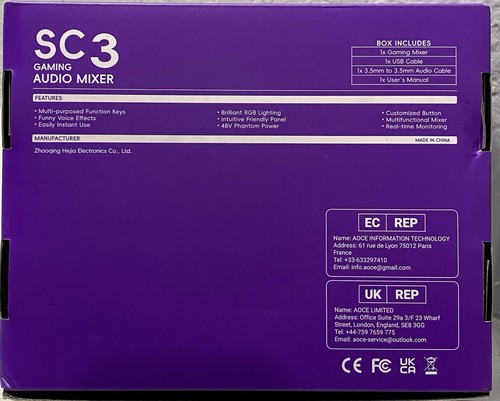 Fifine AmpliGame SC3 Compact Streaming RGB PC Gaming Audio Mixer Black ...