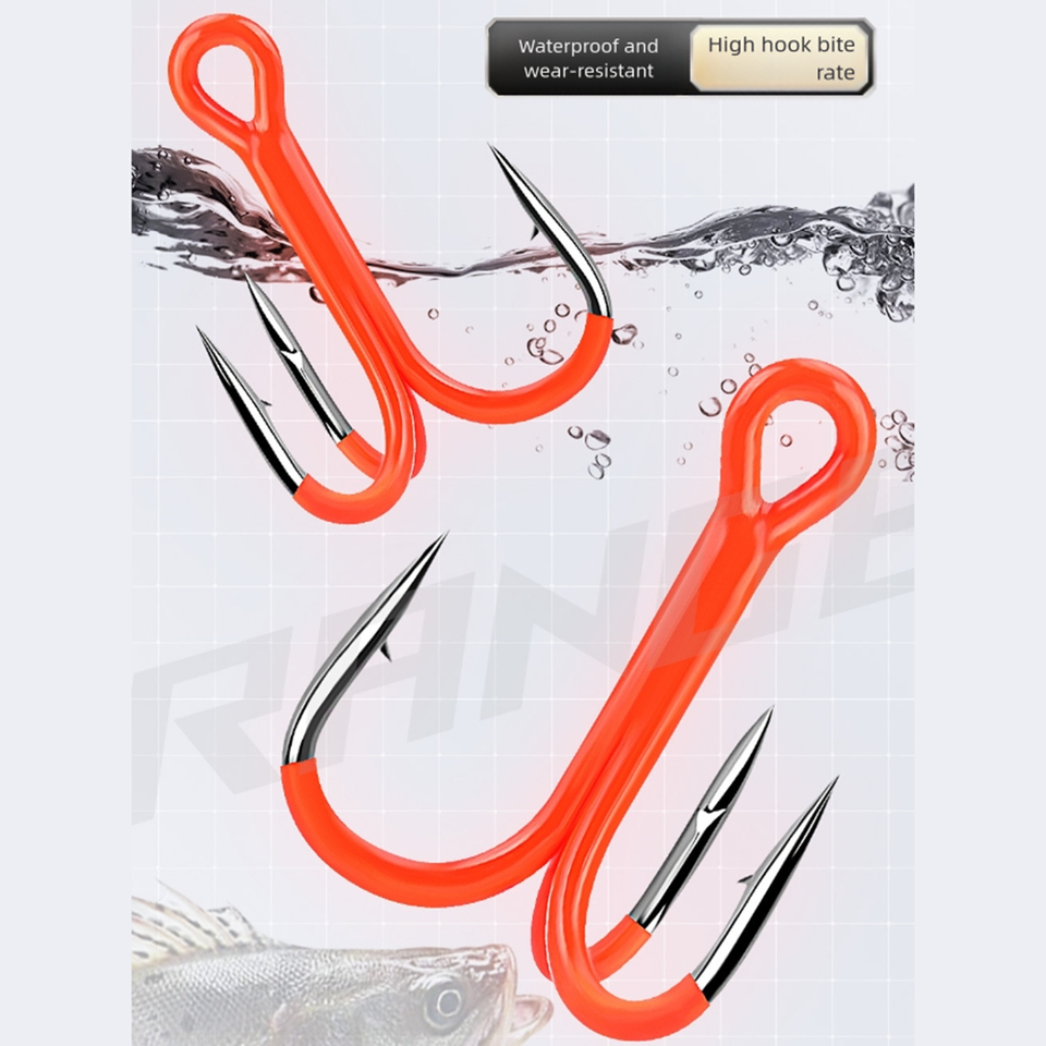 11pcs Triple Hooks Carbon Steel Fishing Hooks 2X Strong for Freshwater ...