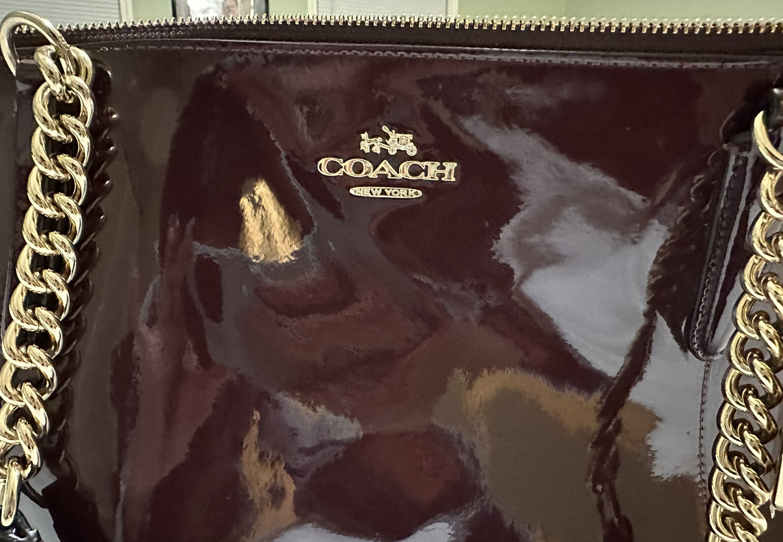 Coach Signature Red Tote Bag - Maroon/Red - Gem