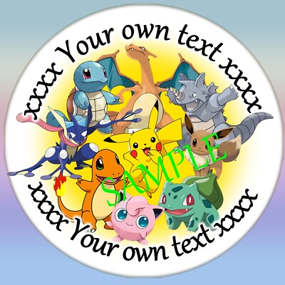 Personalised Stickers For Pokemon themed Party Bag & Sweet cone labels ...